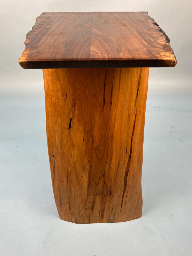 Walnut/cherry Side Table. A Small Shelf for Your Phone or Book. A Small ...
