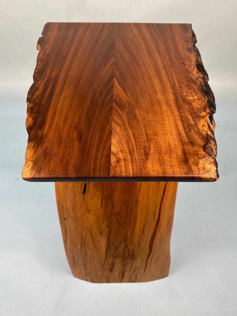 Walnut/cherry Side Table. A Small Shelf for Your Phone or Book. A Small ...