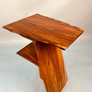 Walnut/cherry Side Table. A Small Shelf for Your Phone or Book. A Small ...