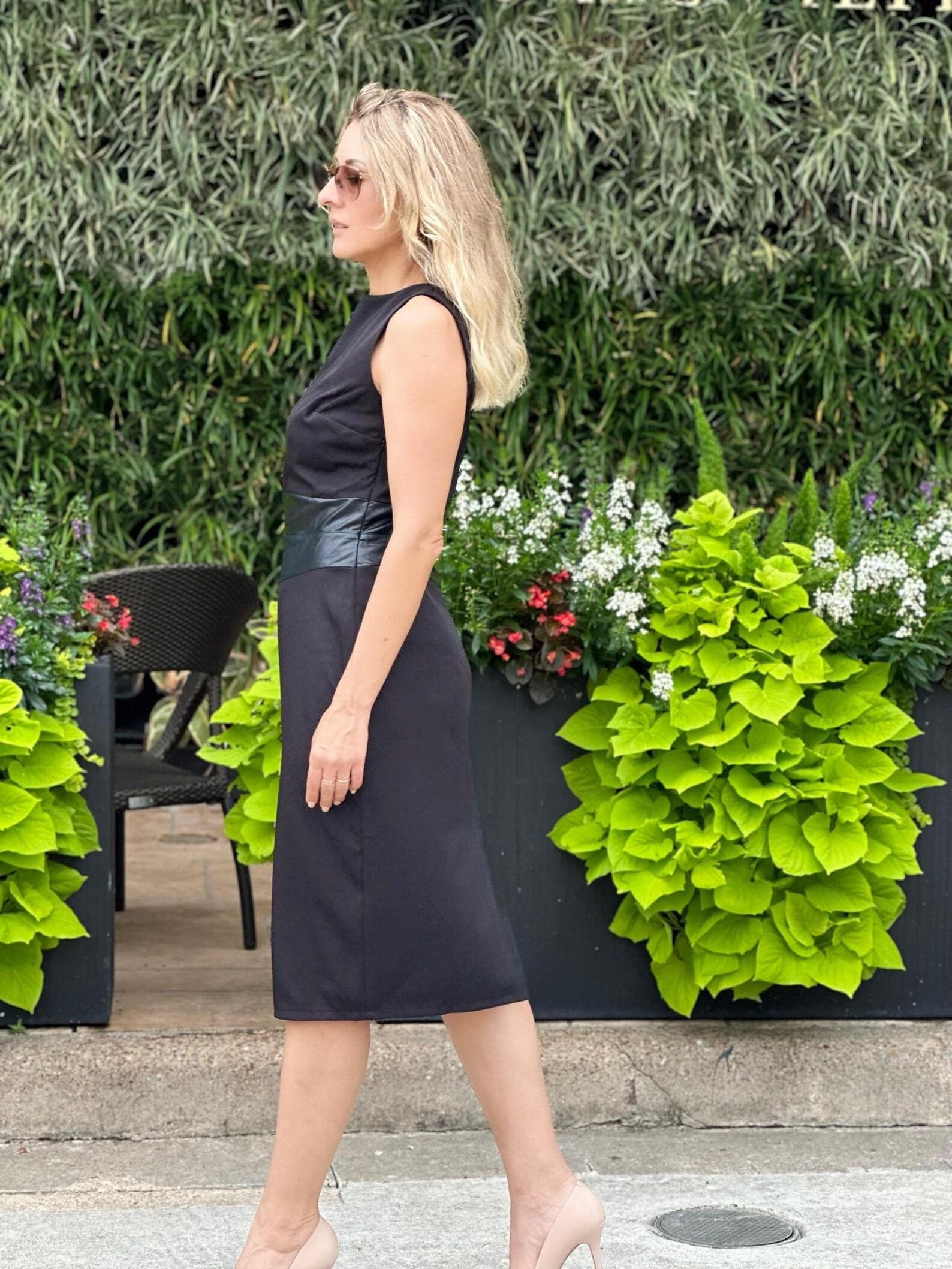 VB Handmade Sheath Bodycon Dress With Eco Vegan Leather Insert, Classic ...