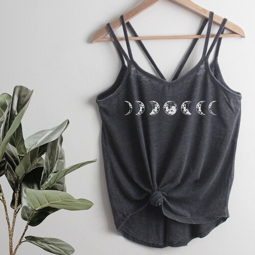 Moon Phases Phase Wide Strappy Tank Top Celestial Ladies Tank | Etsy