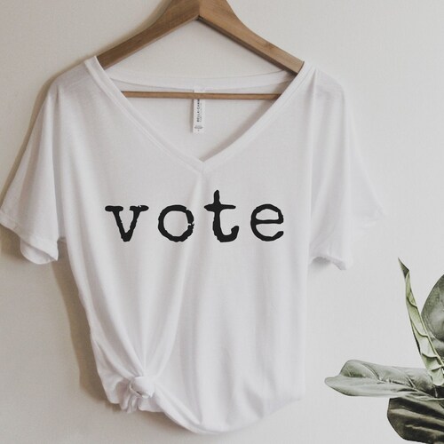 VOTE Shirt Oversized Slouchy V Neck Tee Loose Tshirt Boho Gift - Etsy