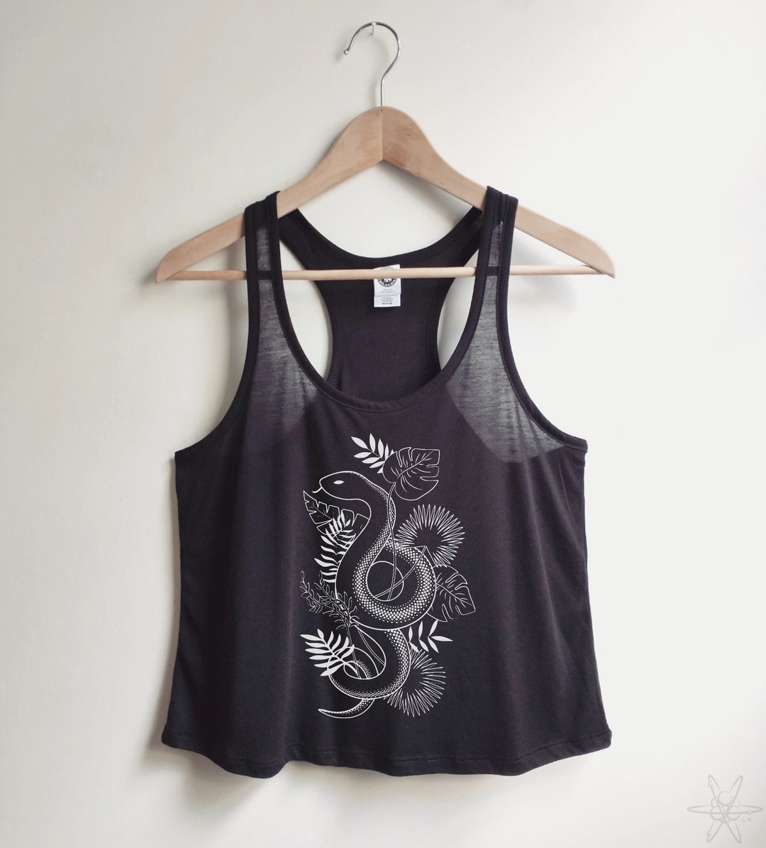 Floral SNAKE CROPPED Tank Top, Shirt Tattoo Gift for Her, Hippie ...
