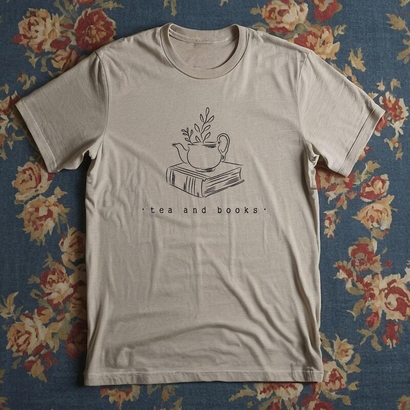 Teacup on Books Shirt - Etsy