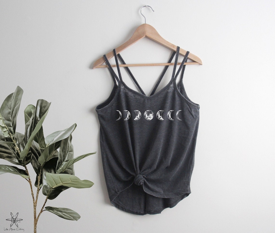 Moon Phases Phase Wide Strappy Tank Top Celestial Ladies Tank - Etsy