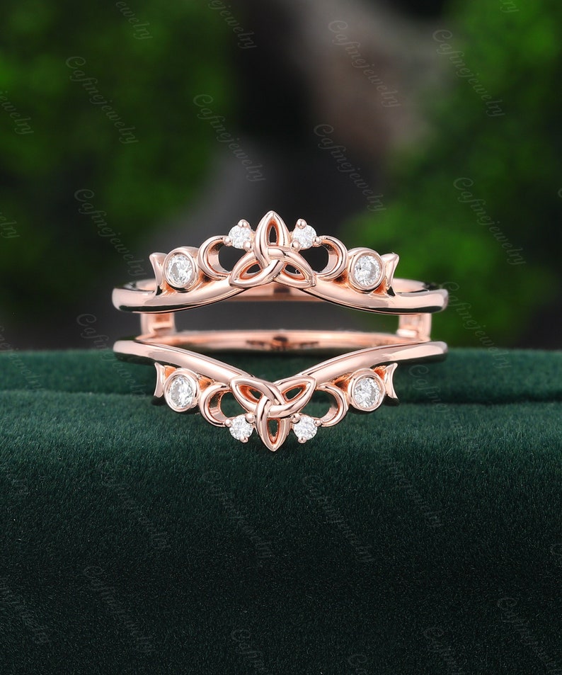 Celtic Knot Norse Viking Diamond Ring Enhancer Women Unique Curved ...