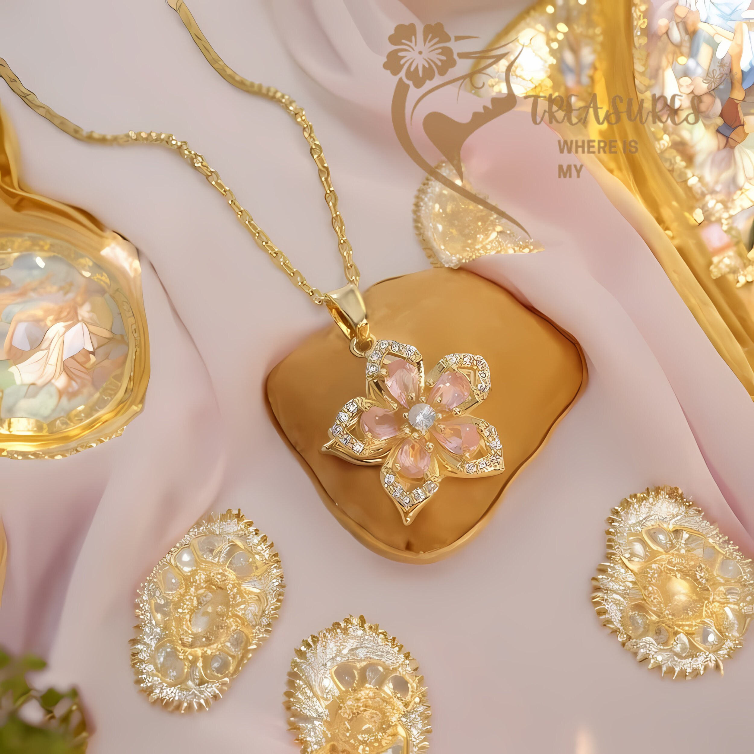 Rapunzel Sun Flower Necklace Golden Sun Opal Necklace Necklace for ...