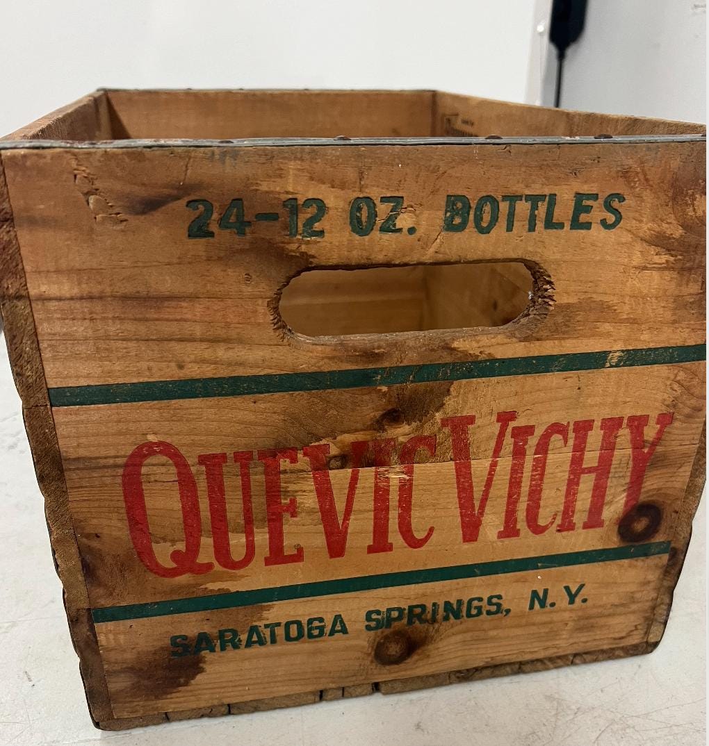 Vintage Crate Saratoga Quevic Spring Company Saratoga Springs NY Wooden ...