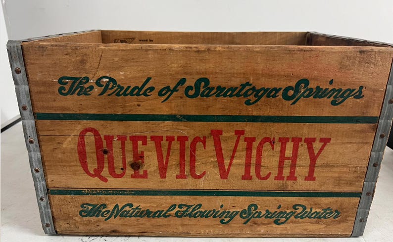 Vintage Crate Saratoga Quevic Spring Company Saratoga Springs NY Wooden ...
