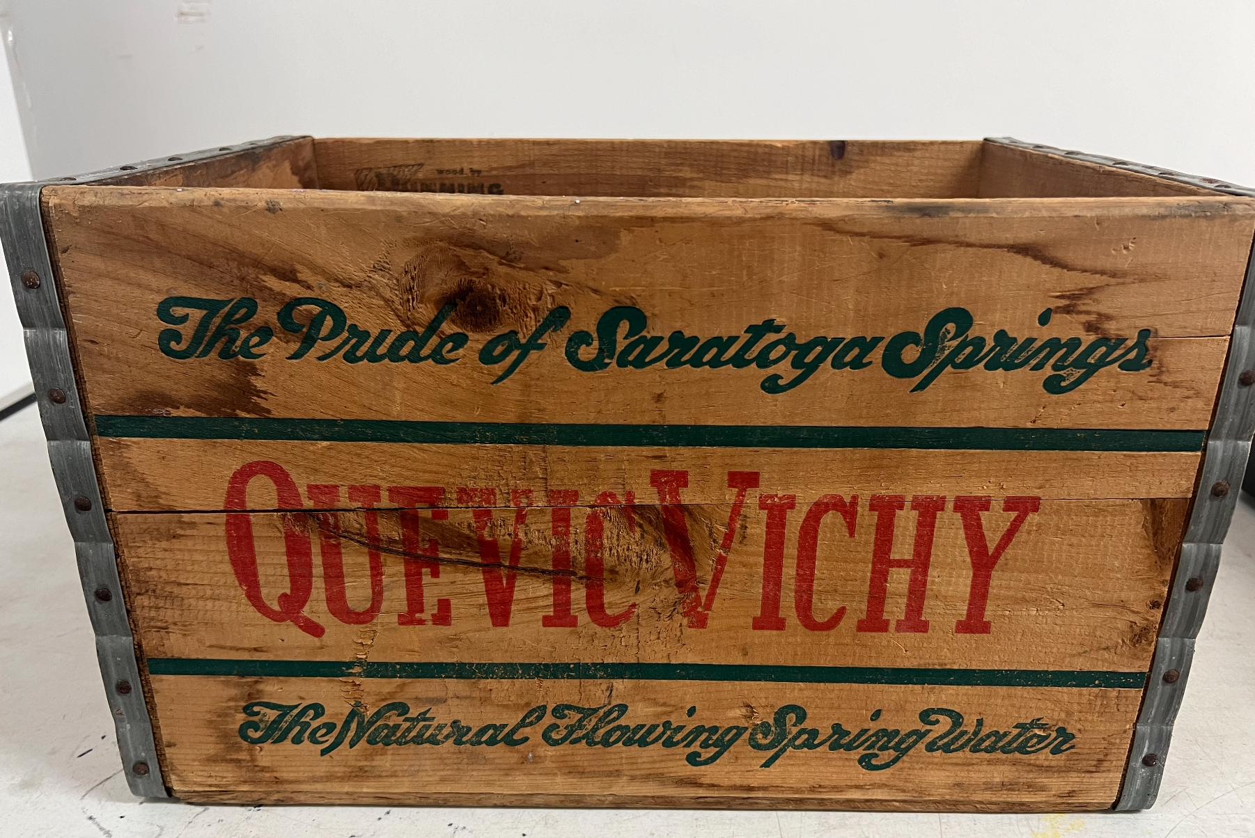 Vintage Crate Saratoga Quevic Spring Company Saratoga Springs NY Wooden ...