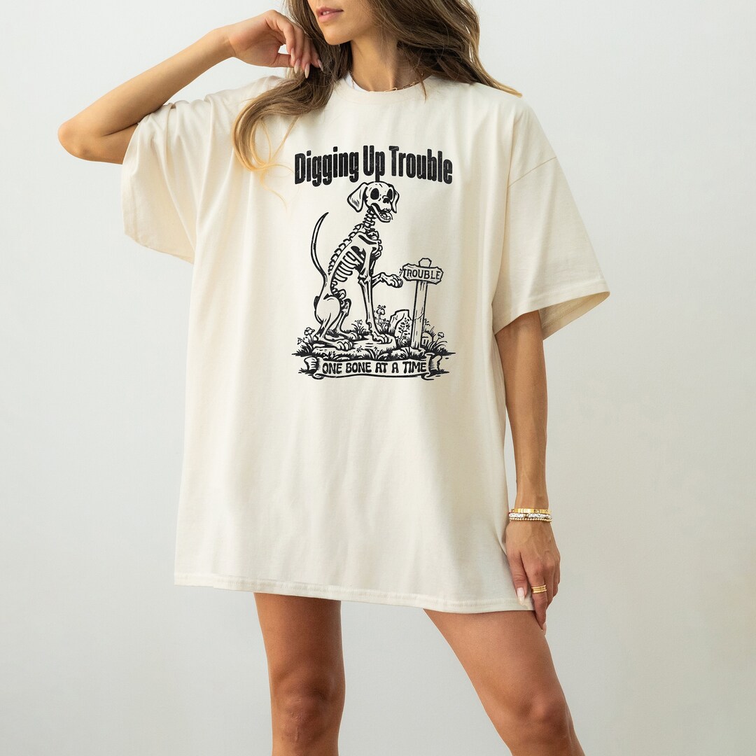 Funny Dog Halloween Shirt, Scary Dog Skelton Shirt, Halloween Gift, Halloween Shirt, Digging up ...