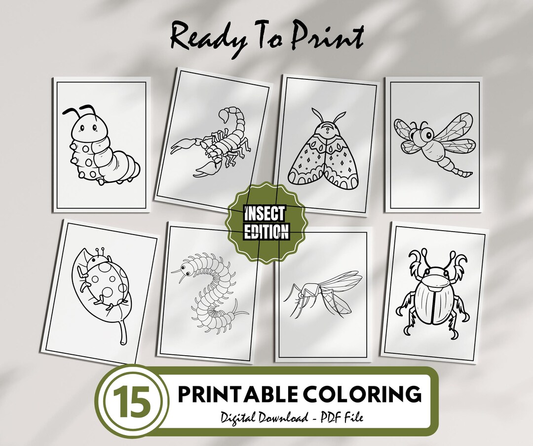 Printable A4 Insect Coloring Pages for Kids Fun and Educational ...