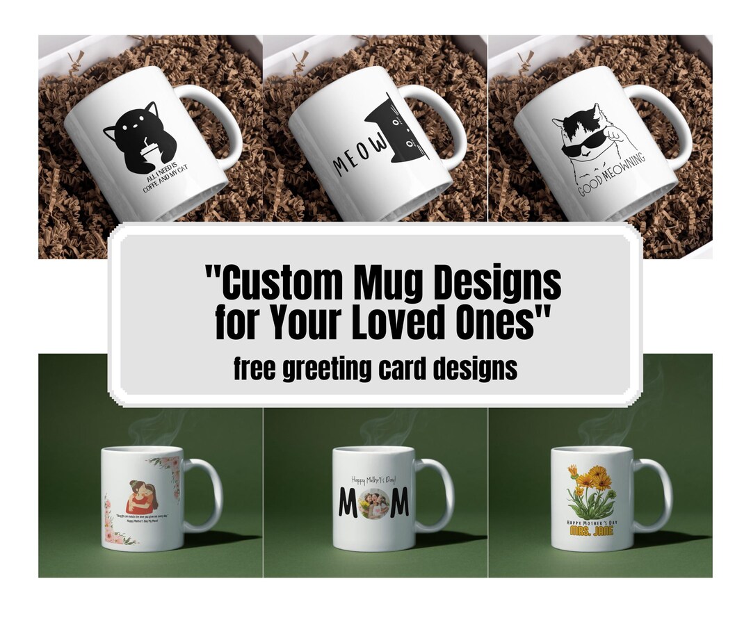 Custom Mug Designs PNG Personalized Photo or Text Mugs Unique Gifts ...