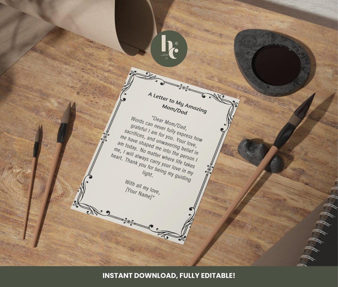 Editable Love Letter Template – Customizable Romantic Poem ...
