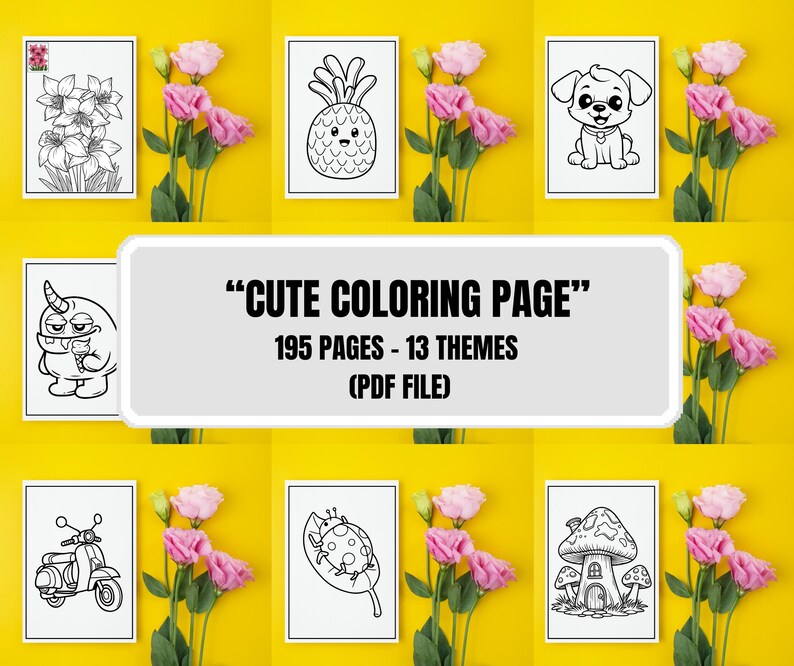 Coloring Sheets, Creative Learning Bundle: 15 Entertaining Coloring ...