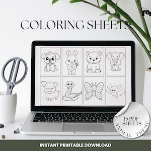Animal Coloring Pages Bundle for Kids - Instant Download Fun Activities ...
