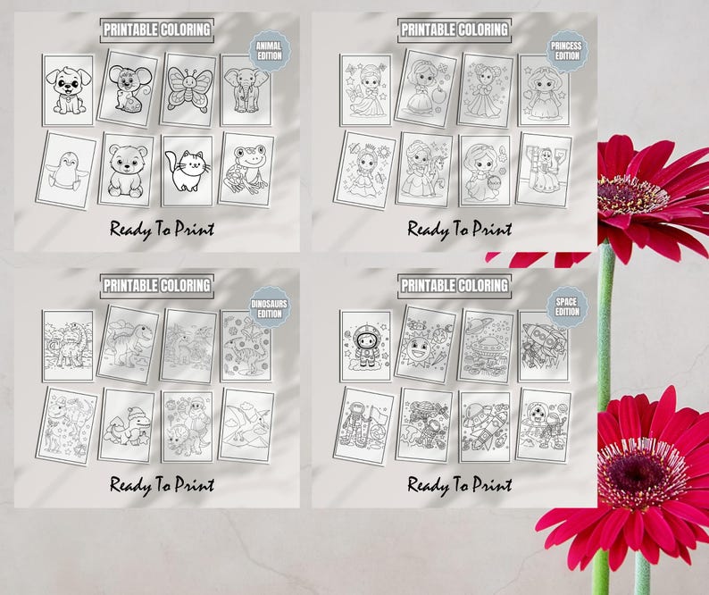 Coloring Sheets, Creative Learning Bundle: 15 Entertaining Coloring ...