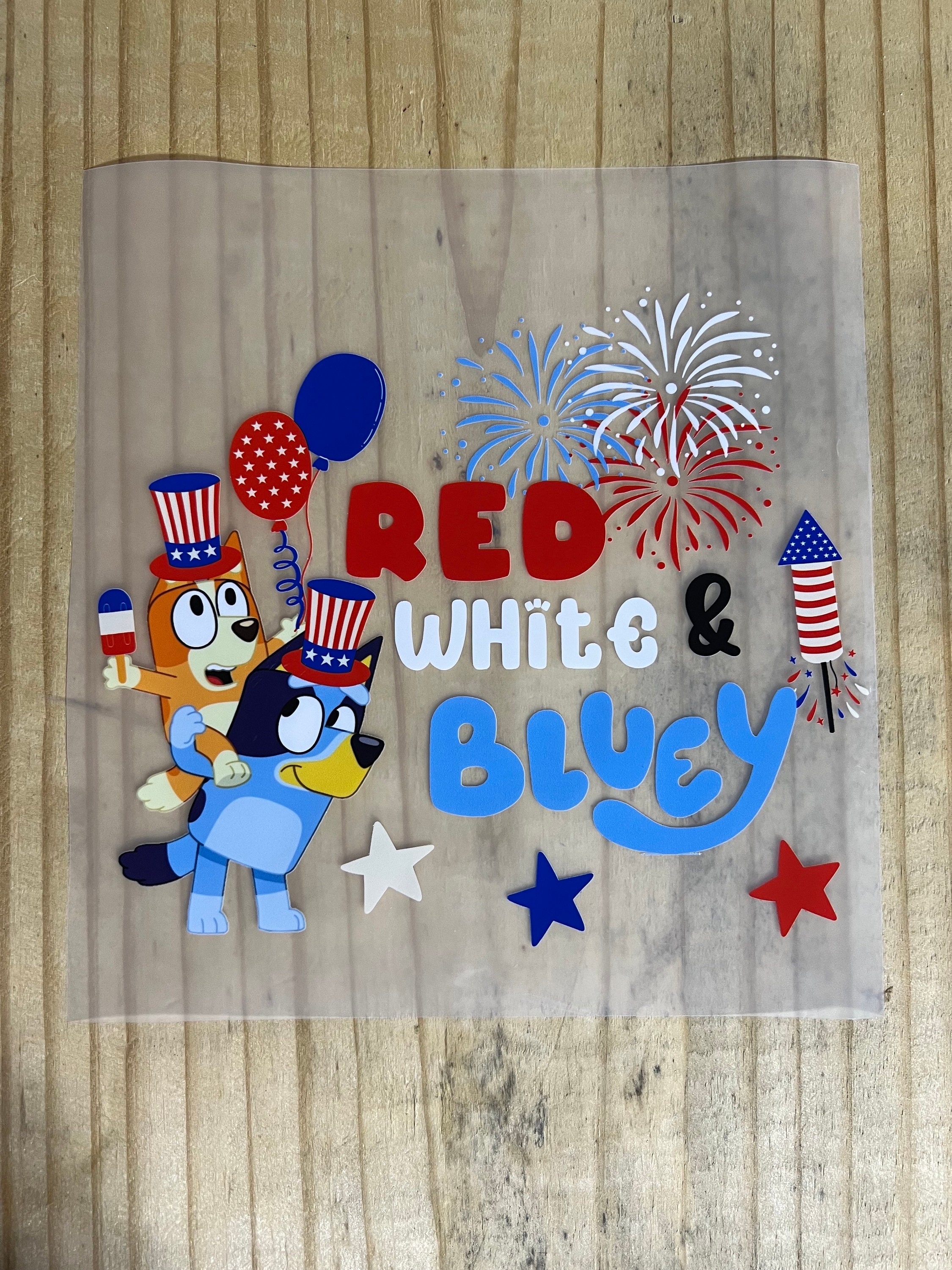 Ready to Press, Red White & Bluey, DTF Print, Heat Transfer - Etsy