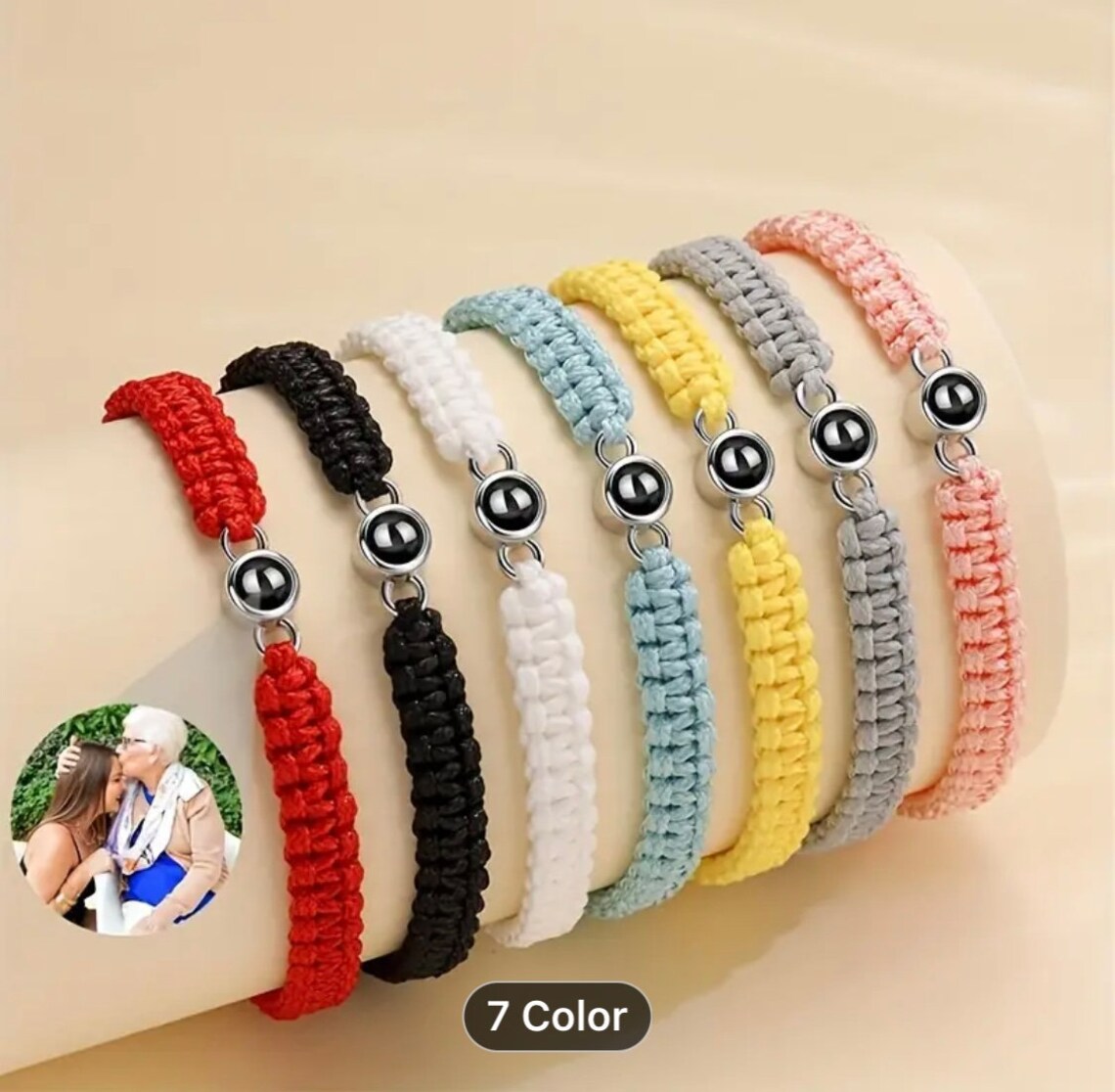 Customized Photo Custom Projection Bracelet Personalized Pendant Rope ...
