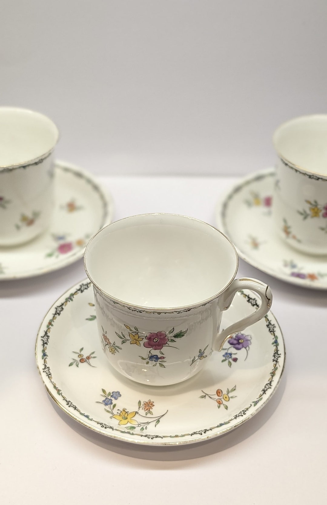 Vintage Shelley Art Deco Tea Cup and Saucer Set of 3: Lowestoft 11595 ...