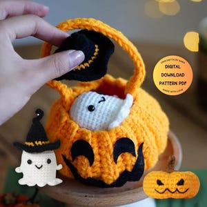 Halloween Pumpkin Ghost Crochet Pattern PDF Amigurumi Toy,crochet ...