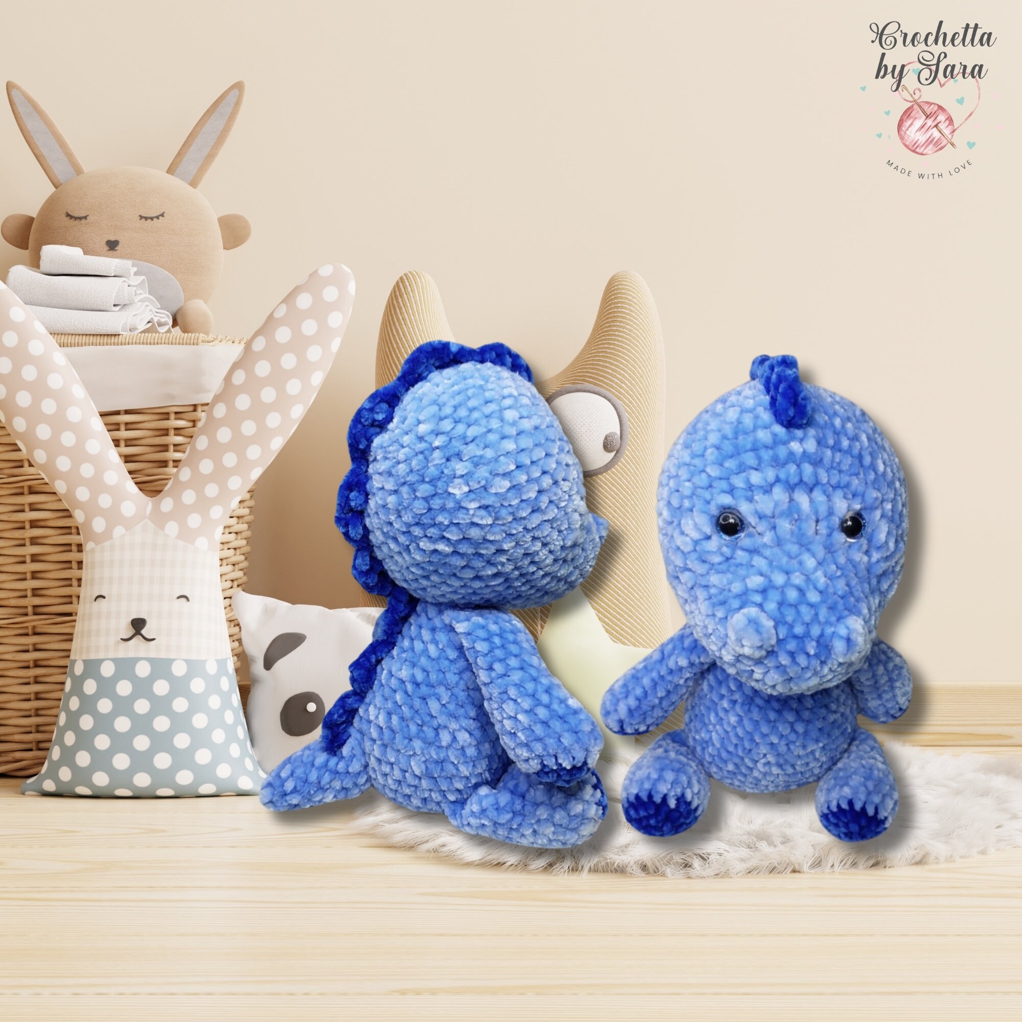 Dinosaur Crochet PATTERN Amigurumi Stuffed Animals Dinosaur Plushie ...