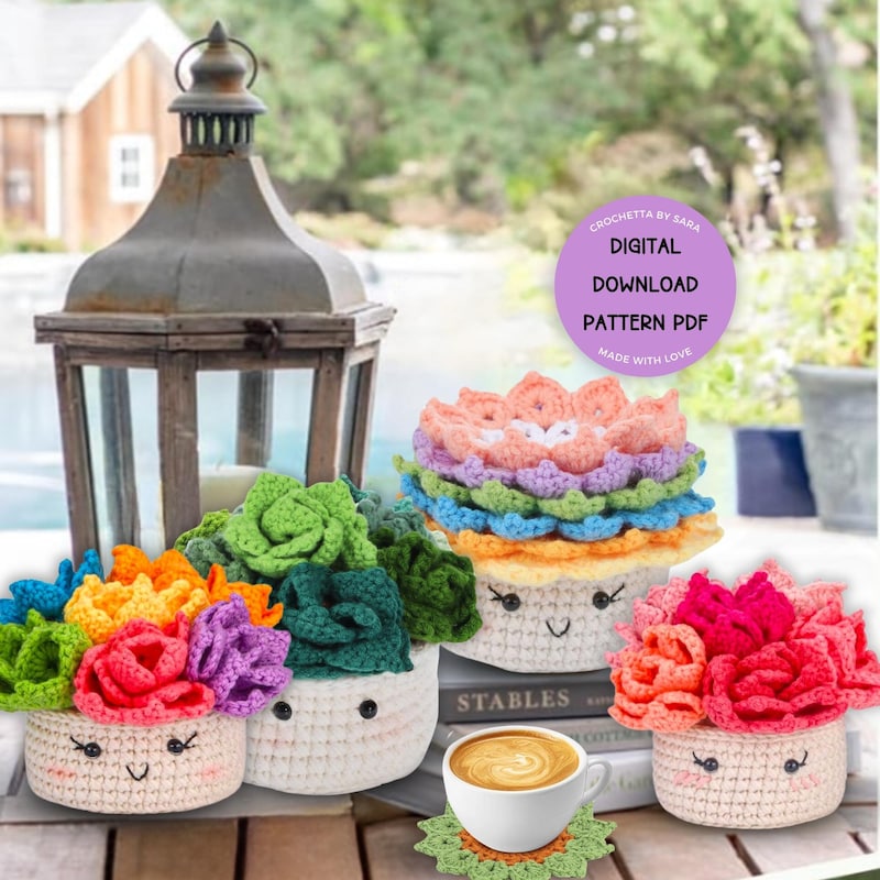 Flower Coaster With Pot Pattern - Etsy