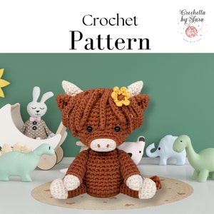 Highlander Cow Crochet Pattern Cow Amigurumi Lovey Pattern DIY Crochet ...