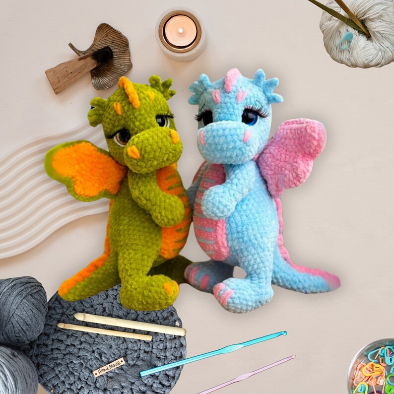 Dragon Crochet Pattern PDF, Amigurumi Dragon Crochet Toy Pattern ...