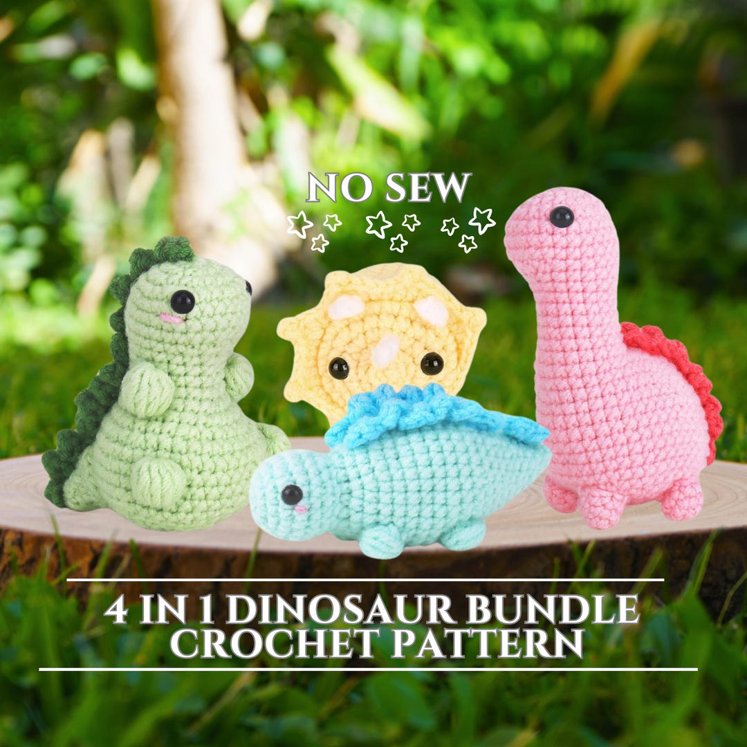Dinosaur Jurassic World No Sew Crochet Pattern, Dinosaur Amigurumi ...