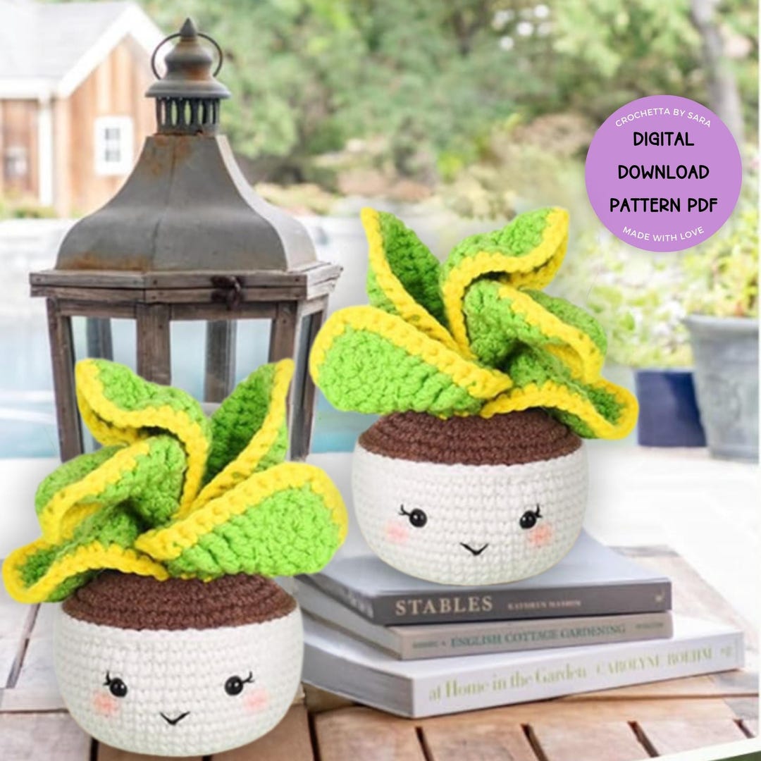 Snake Plant Crochet Pattern Potted Plant Crochet Succulent Crochet ...