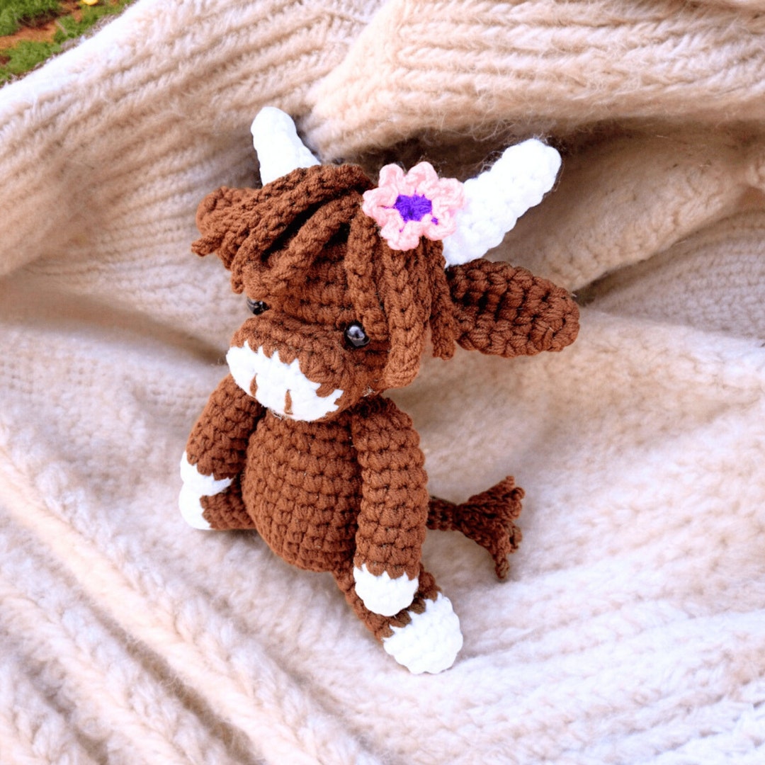 Highland Cow Crochet Pattern,amigurumi Cow Pattern,farm Animal Crochet ...