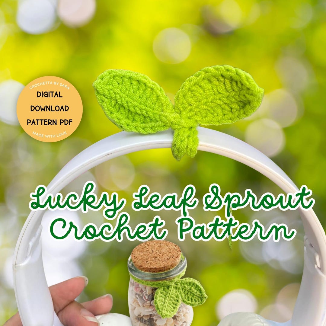 Leaf Headset Crochet Pattern – Crochet Sprout Leaf Headphones Accessory ...