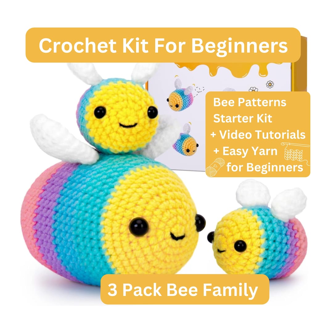 Bee Crochet Kit for Beginners,bee Crochet,amigurumi Bee,bumblebee Plush ...