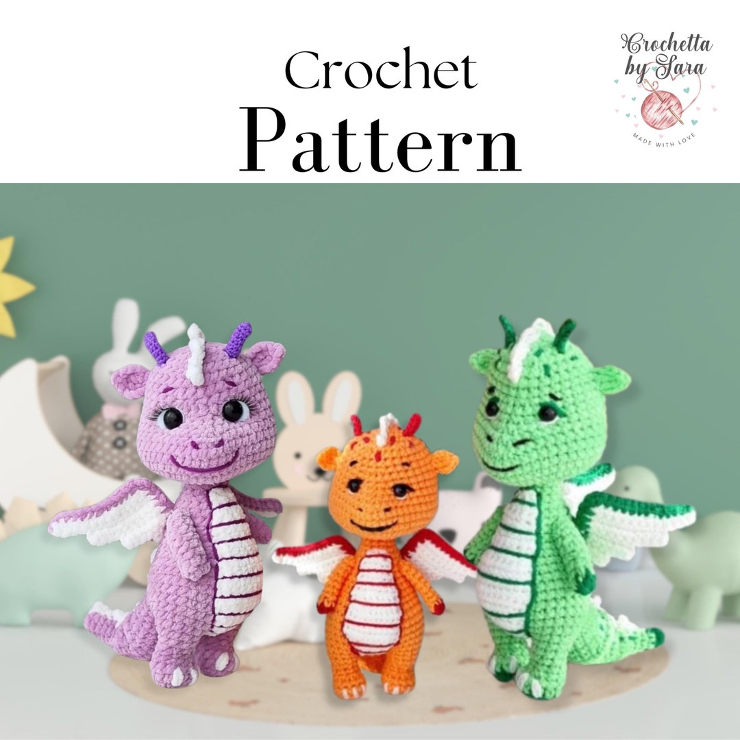 Dragon Crochet Pattern PDF, Amigurumi Dragon Crochet Toy Pattern ...