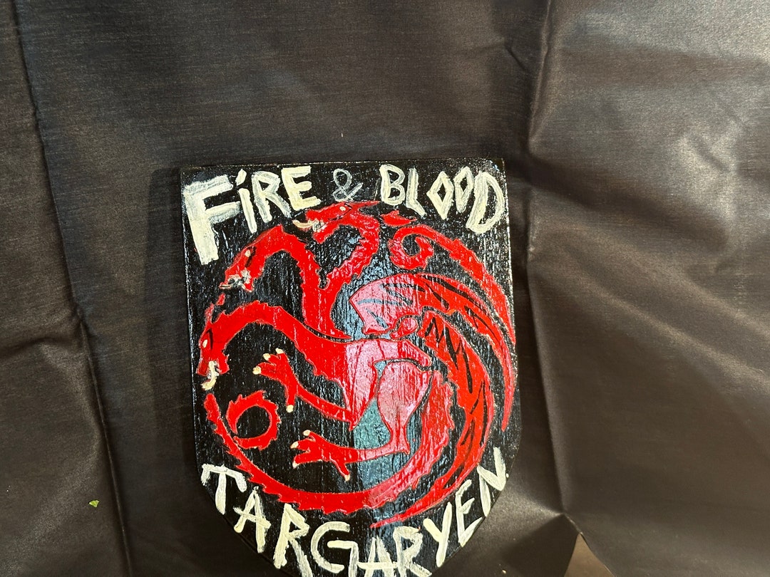 House Targaryen Wooden Wall Shield Small Targaryen Wall Art Handpainted ...