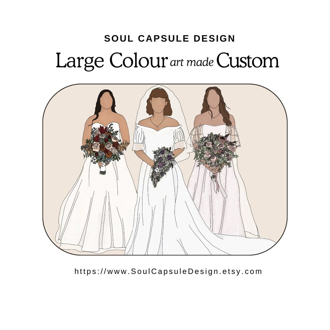 Custom Line Art Coloured Collation of Memories - Etsy