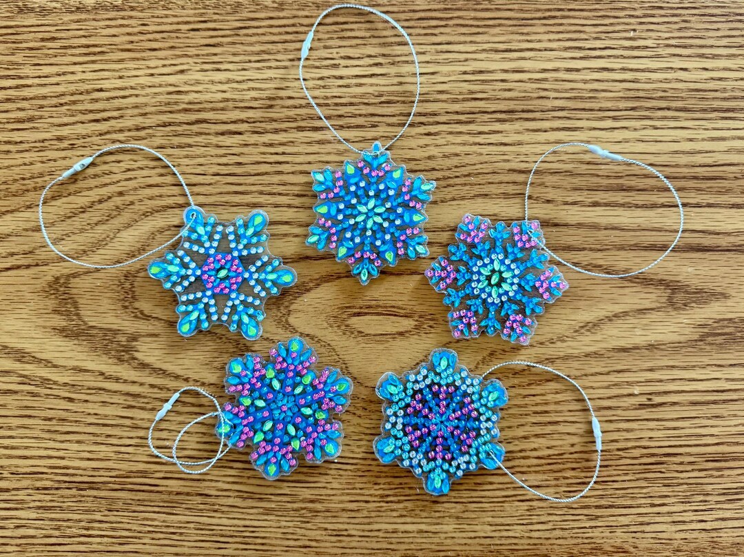 Set of Diamond Painting Snowflake Ornaments - Etsy