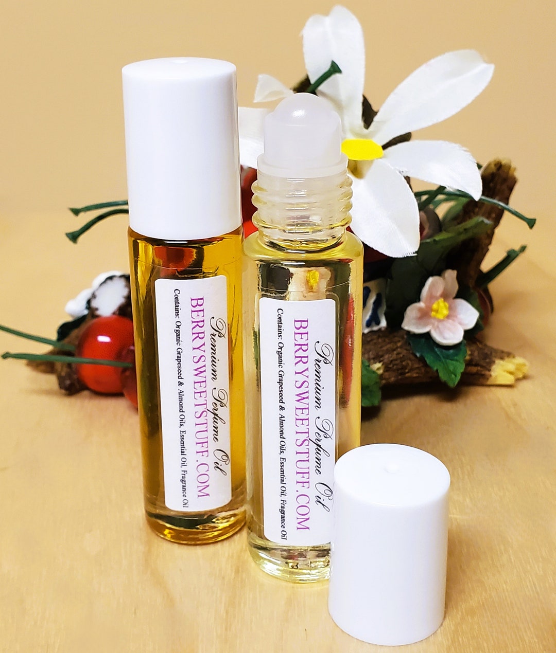 Coconut Milk and Peaches Perfume Oil, Fragrance Scent Roll on Vegan ...