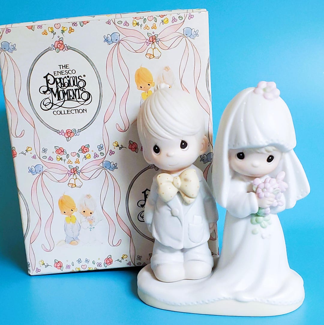Precious Moments Bride and Groom Figurine, NEW IN BOX the Lord Bless ...