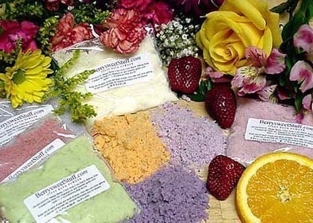 12 Bath Fizzy Powders Bombs, SELECT 3 SCENTS EACH Packets Natural ...