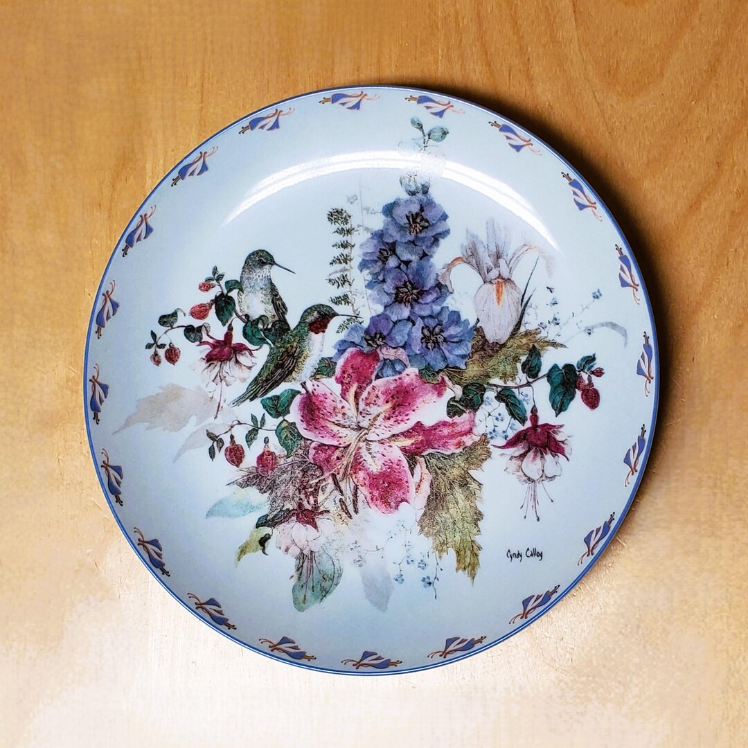 Sitting Pretty Hummingbird Collector Plate Floral Fancies Collection ...