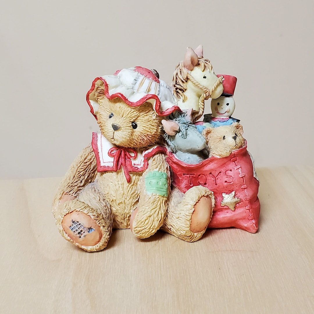 Cherished Teddies Carolyn Bear Toy Bag Resin Figurine Teddy Enesco ...