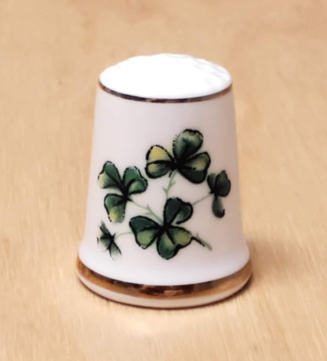 Thimble Shamrock Clover VINTAGE Vtg Japan Bone China 1 1/8 Inch ...