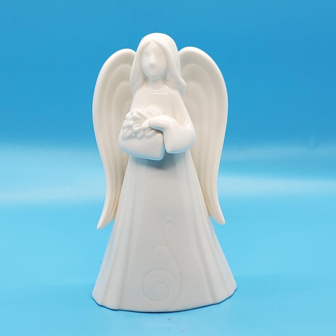 Gund Angel Figurine White Glossy Porcelain Statue 4 1/2 Inch Christian ...