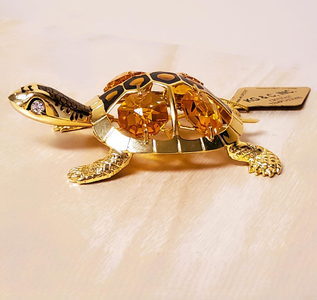 Turtle Tortoise Topaz Colored With Swarovsky Crystal Temptations NEW ...