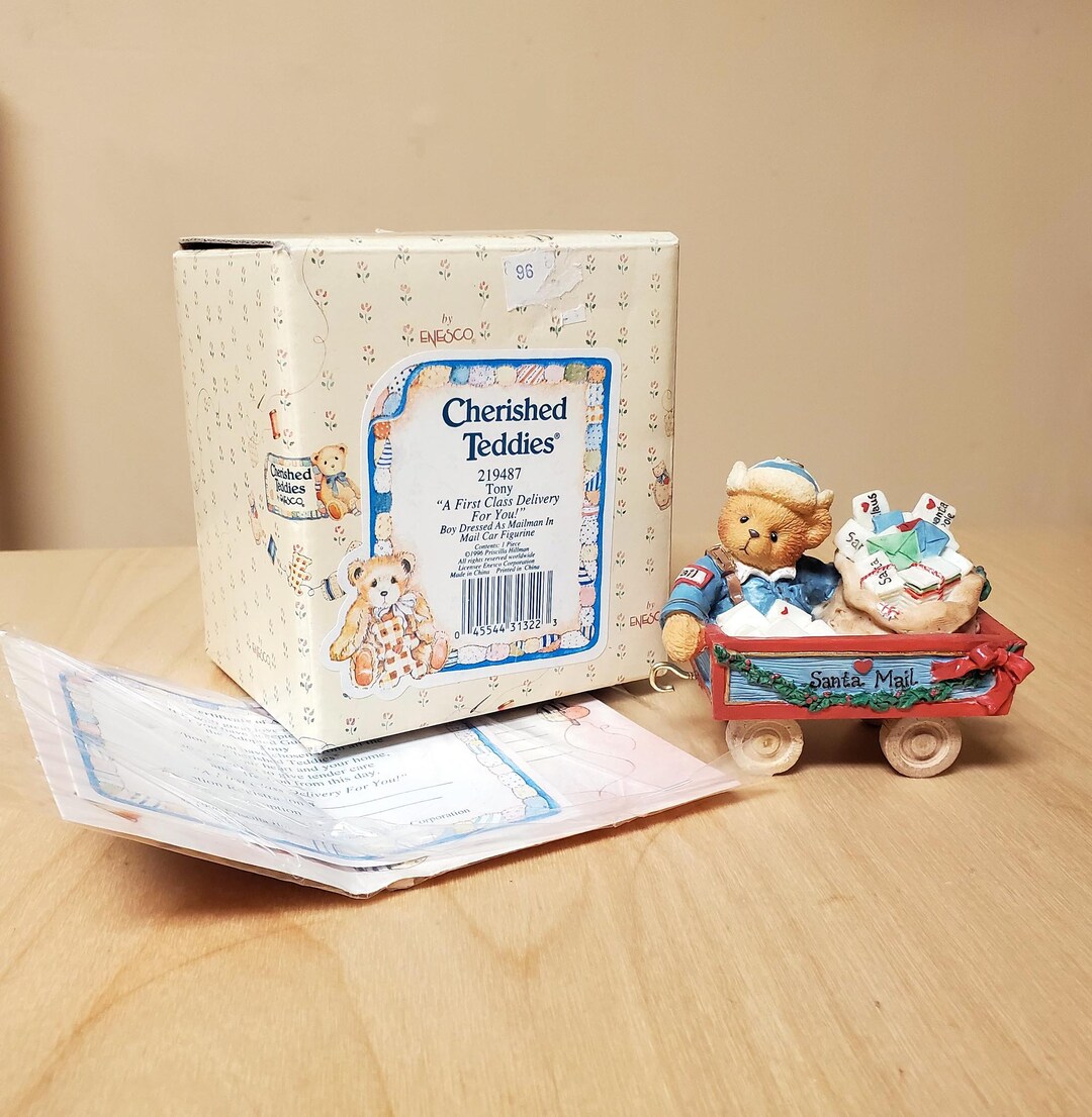 Tony Bear Figurine Cherished Teddies NEW IN BOX Enesco 219487 a First ...
