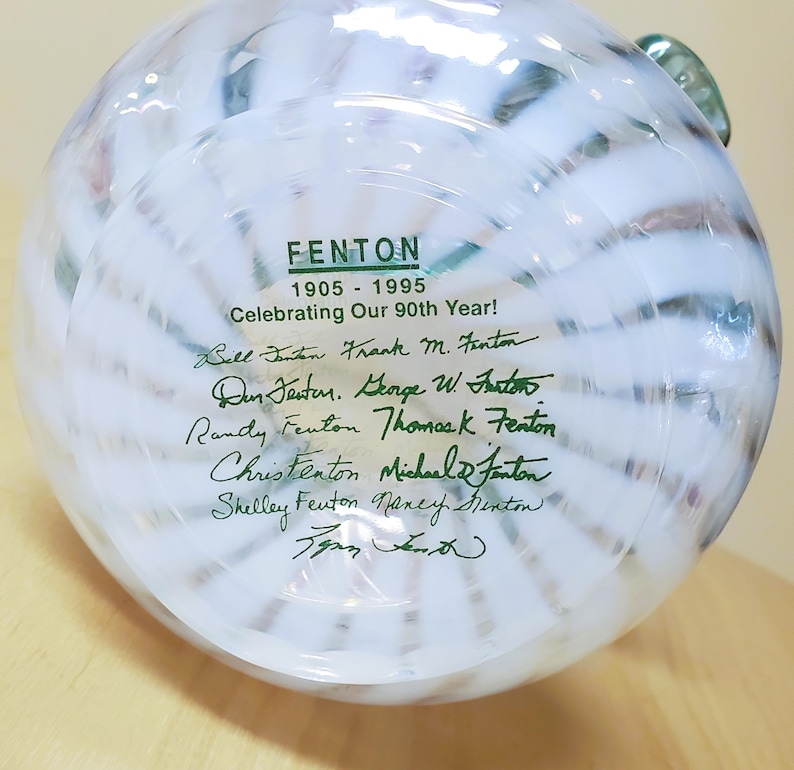 Fenton Aquacrest Swirl Basket, Opalescent Glass NEW WITH TAG 90th ...