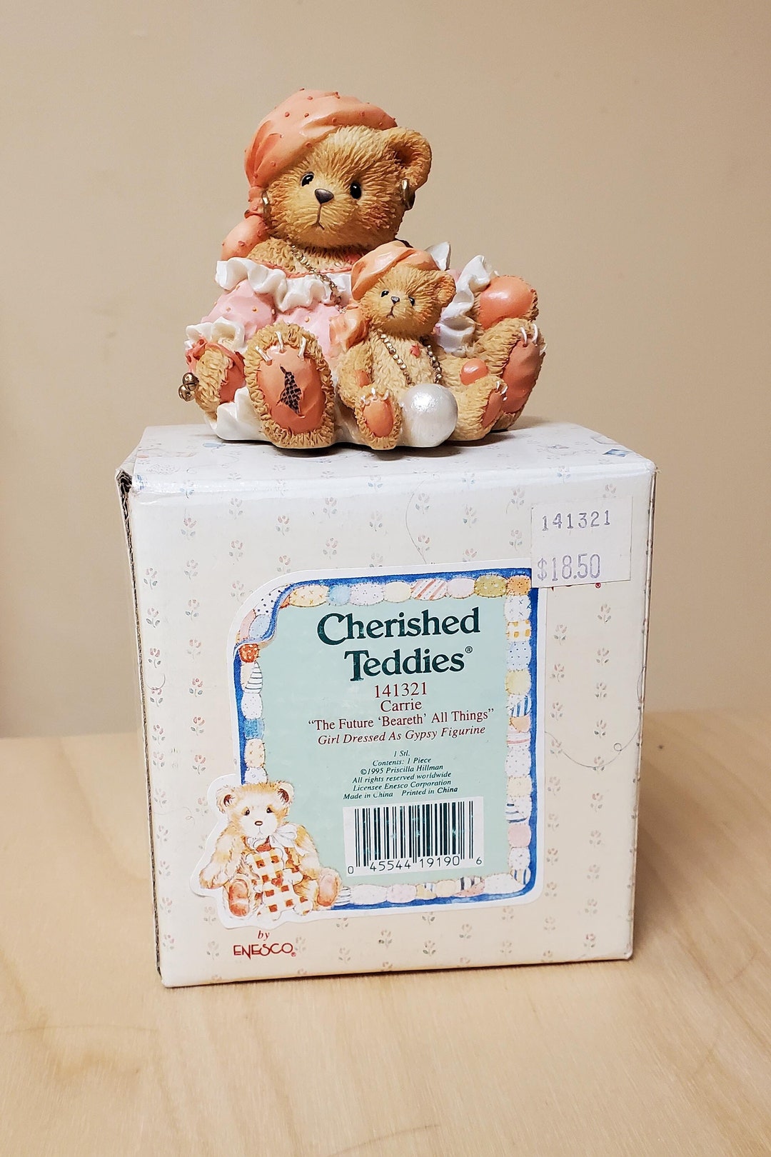 Cherished Teddies Carrie Gypsy Bear Figurine Enesco 141321 Vintage 1995 The Future Beareth All