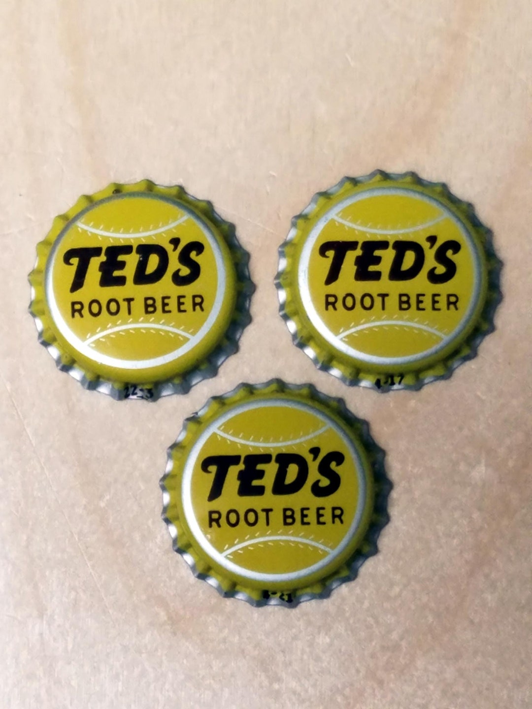 3 Ted's Root Beer Soda Pop Caps Bottle Caps Ted Williams Baseball ...